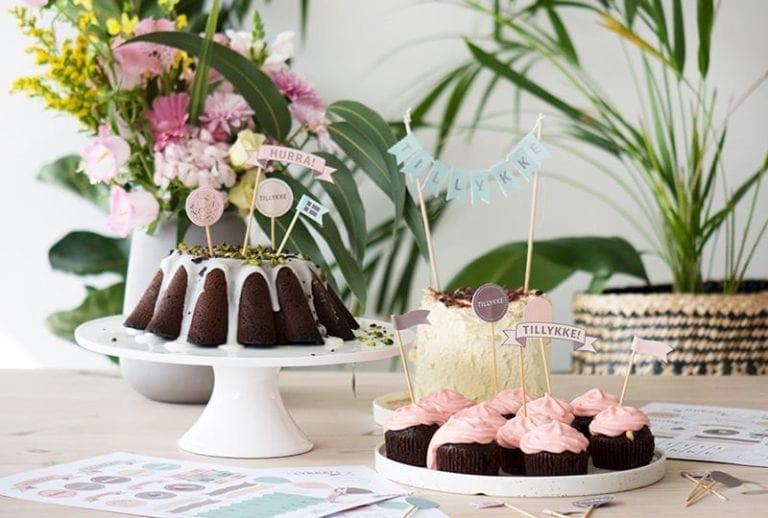 Fint pynt til fødselsdagskagerne - DIY - gratis gave - Valdemarsro