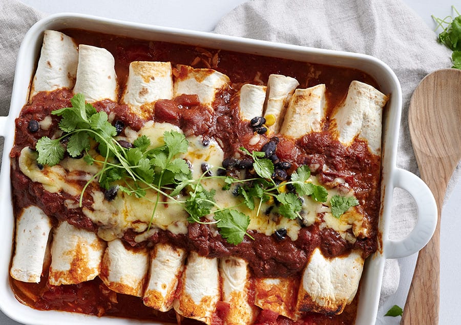 Vegetar Enchiladas - opskrift på en lækker og smovset ret uden kød