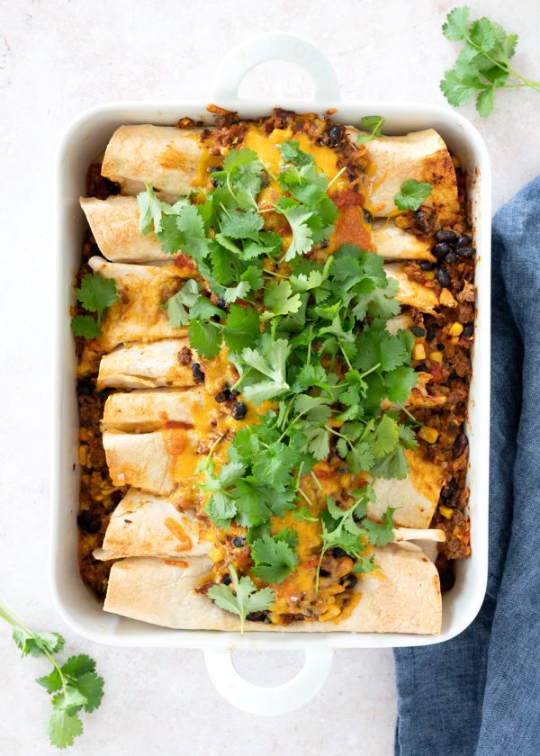Nem Enchiladas med oksekød til aftenmad - opskrift